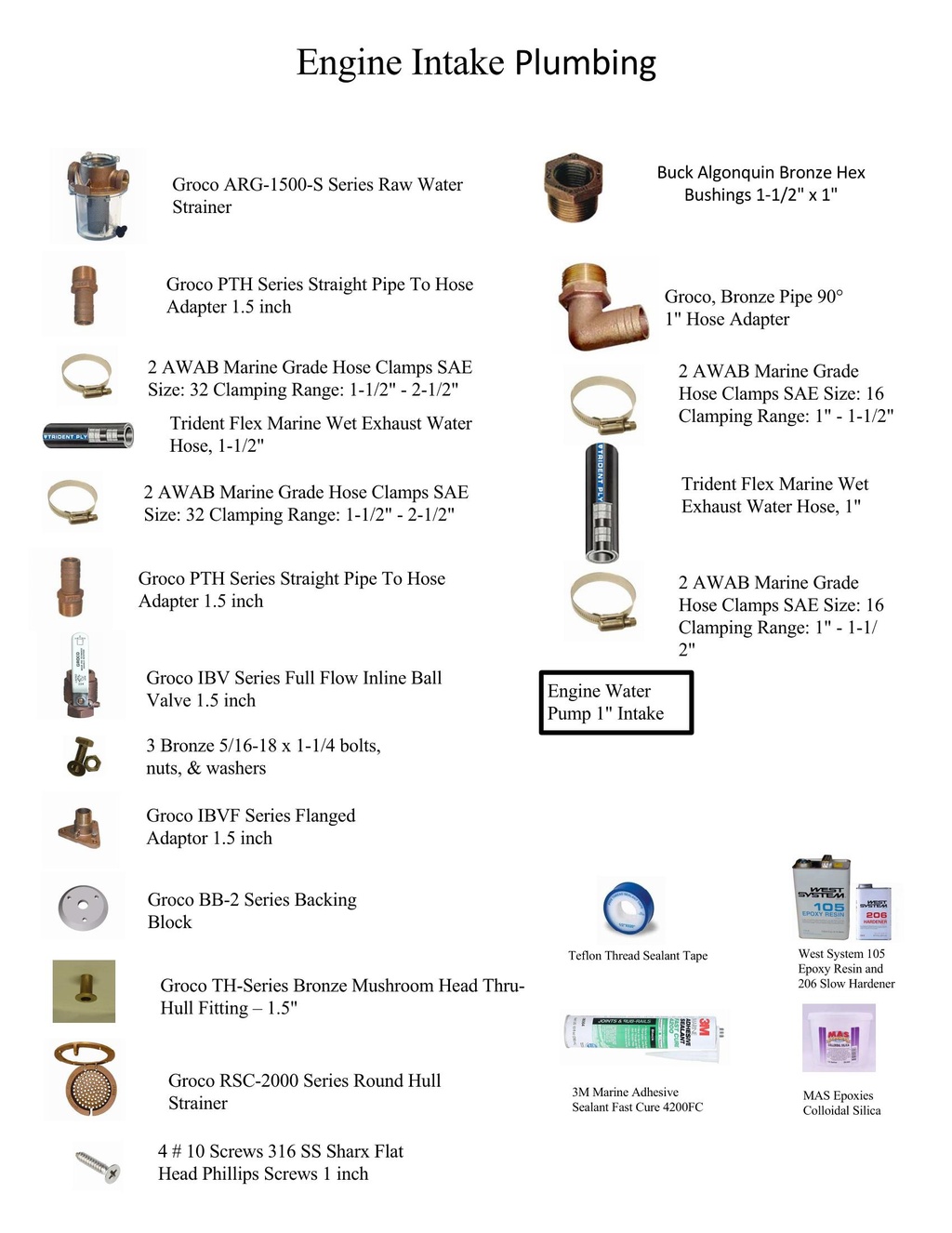 Engine Seawater Intake - Dove Free Spirit